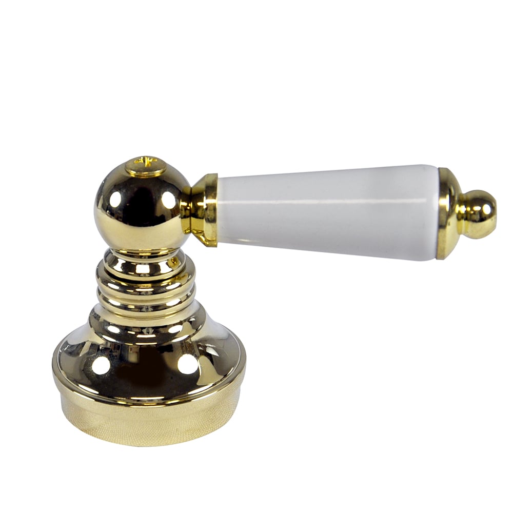Universal Lever Handle in Polished Brass with White Tip - Danco